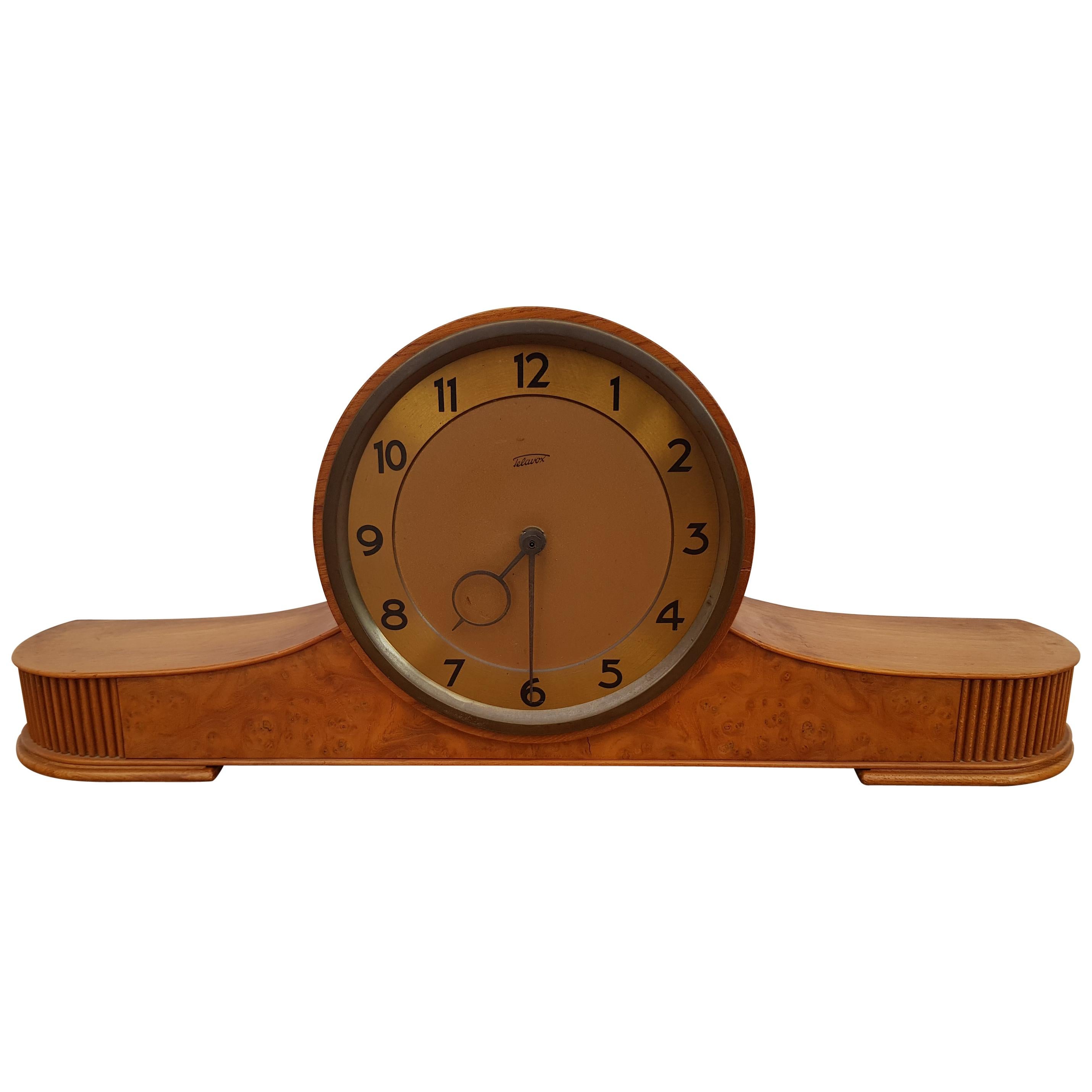Danish Vintage Clock, 1960s, Teak Wood, Brass For Sale at 1stDibs