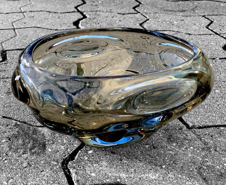 Danish Vintage Glass Bowl by Holmegaard Glassworks For Sale at 1stDibs