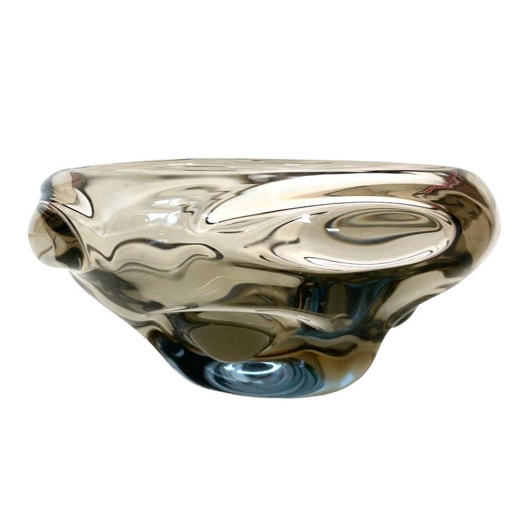 Danish Vintage Glass Bowl by Holmegaard Glassworks For Sale at 1stDibs