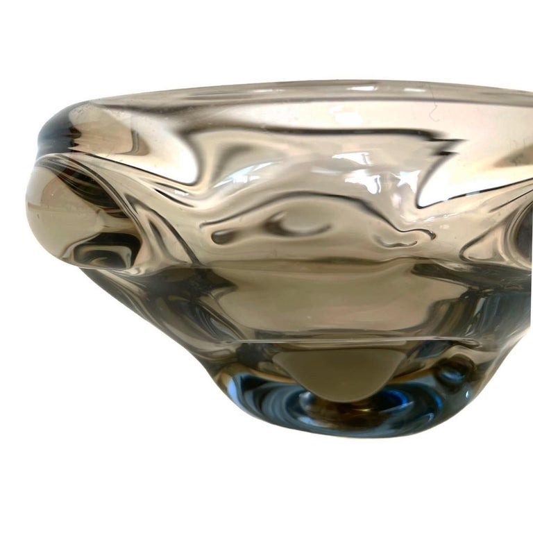 Danish Vintage Glass Bowl by Holmegaard Glassworks For Sale at 1stDibs