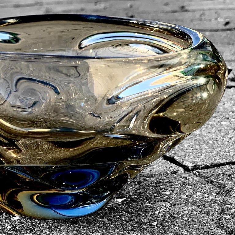 Danish Vintage Glass Bowl by Holmegaard Glassworks For Sale at 1stDibs