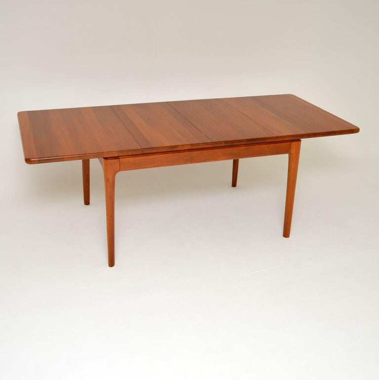 Danish Vintage Solid Teak Extending Dining Table at 1stDibs | vintage teak extending dining table