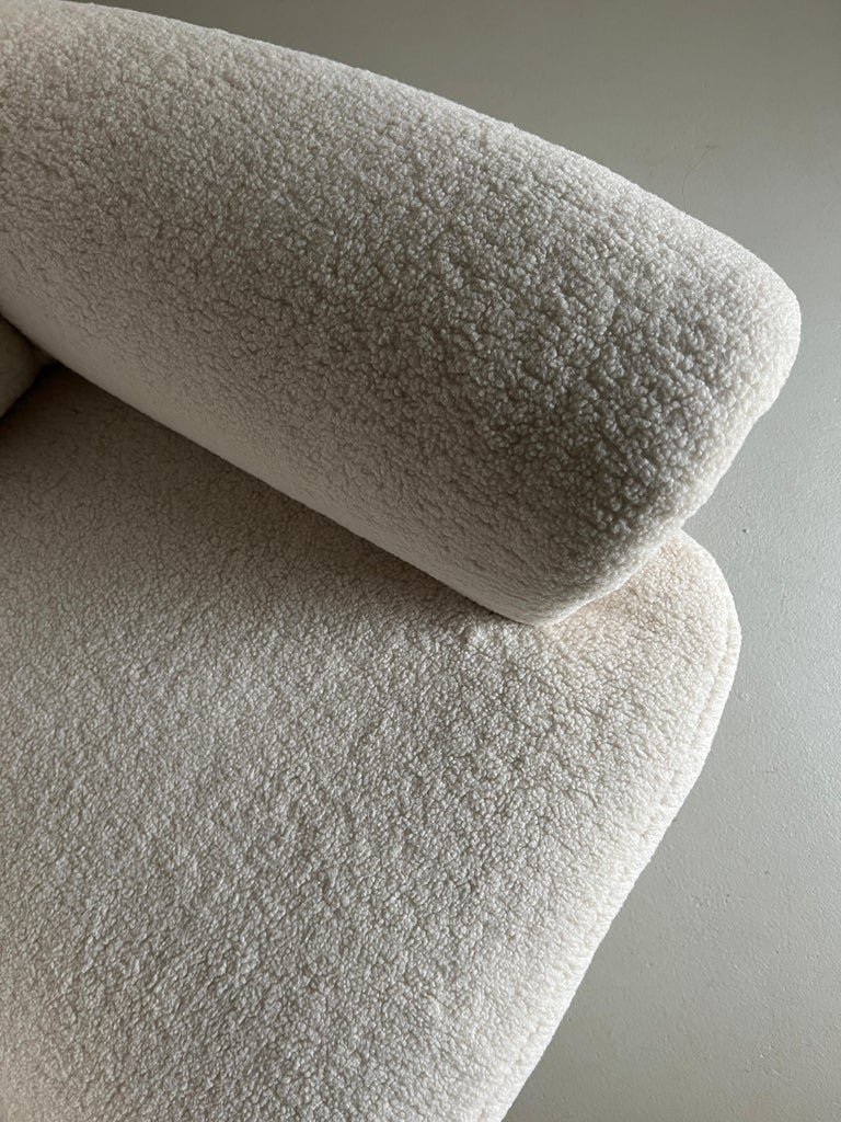 Danish White Faux Shearling Lounge Chair, 1940s For Sale at 1stDibs