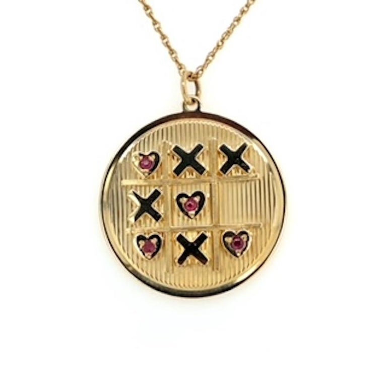 Dankner Tic Tac Toe Ruby Gold Charm at 1stDibs | dankner charm