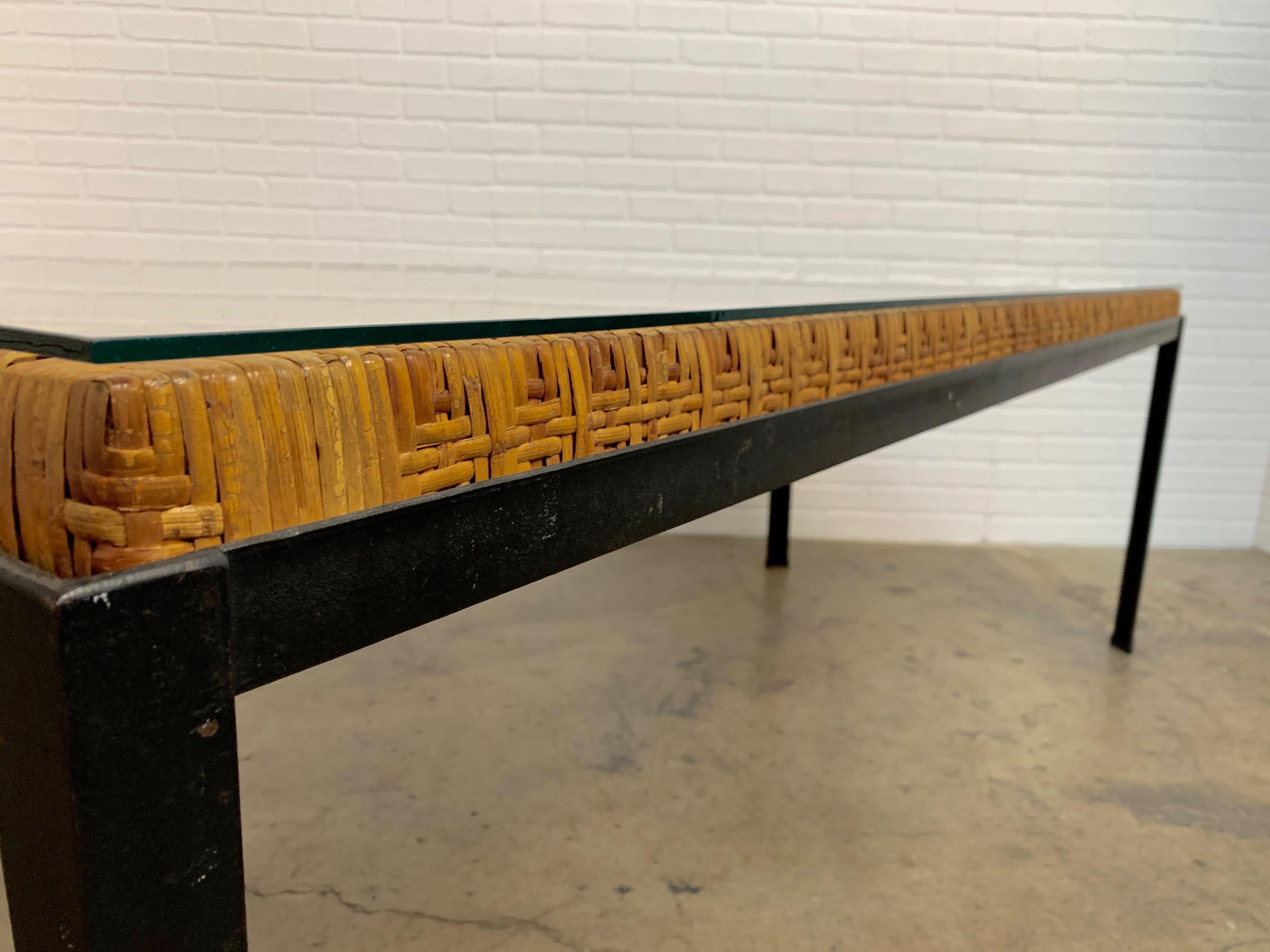 Danny Ho Fong Iron and Cane Top Table at 1stDibs | danny ho fong table