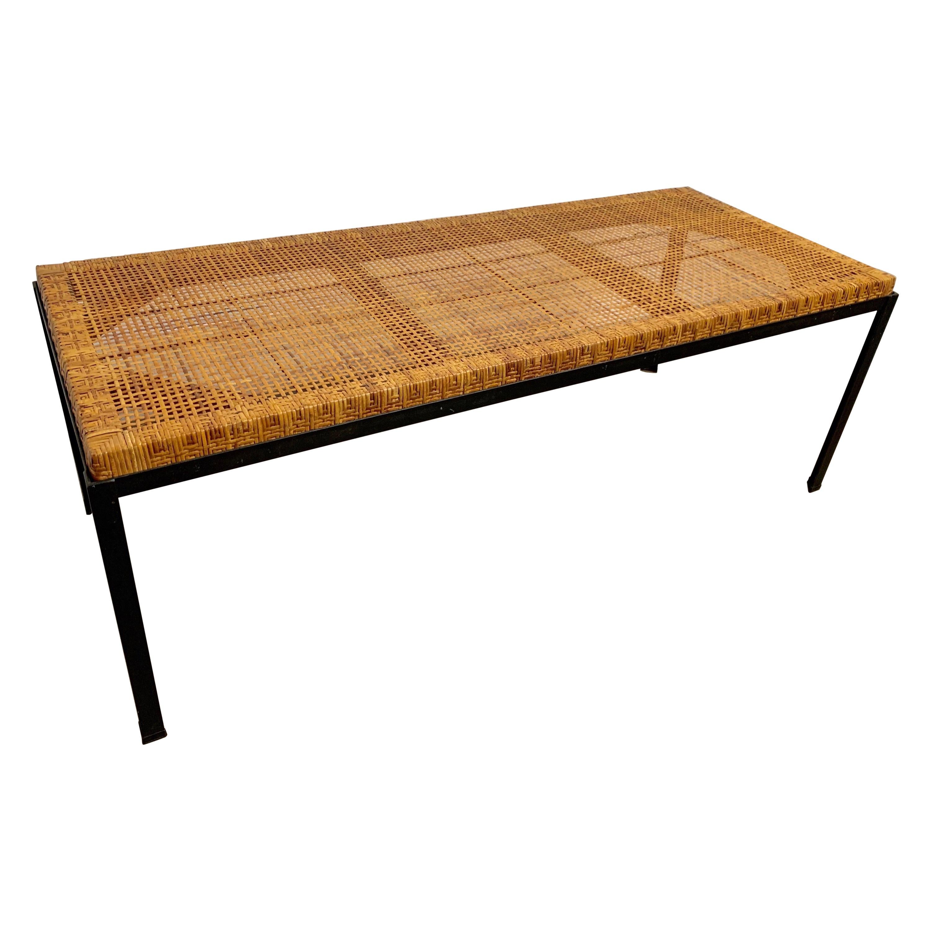 Danny Ho Fong Iron and Cane Top Table at 1stDibs | danny ho fong table