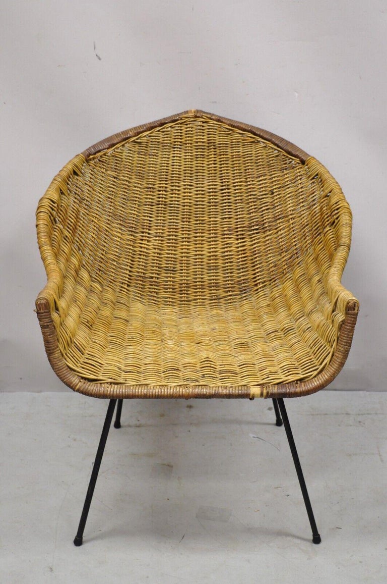 Danny Ho Fong Tropi-Cal Rattan and Wrought Iron Mid Century Lounge ...