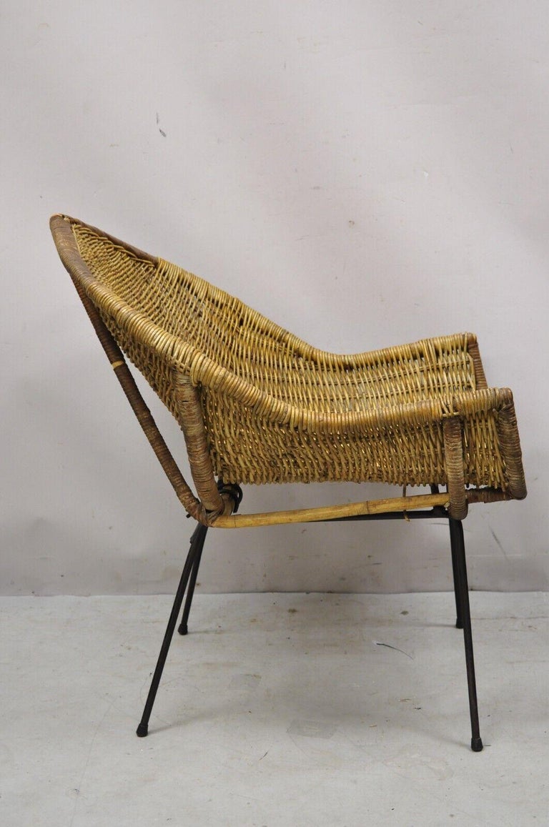 Danny Ho Fong Tropi-Cal Rattan and Wrought Iron Mid Century Lounge ...