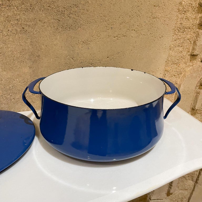 Dansk Designs Blue Enamelware Casserole Pot with Trivet Top IHQ France ...