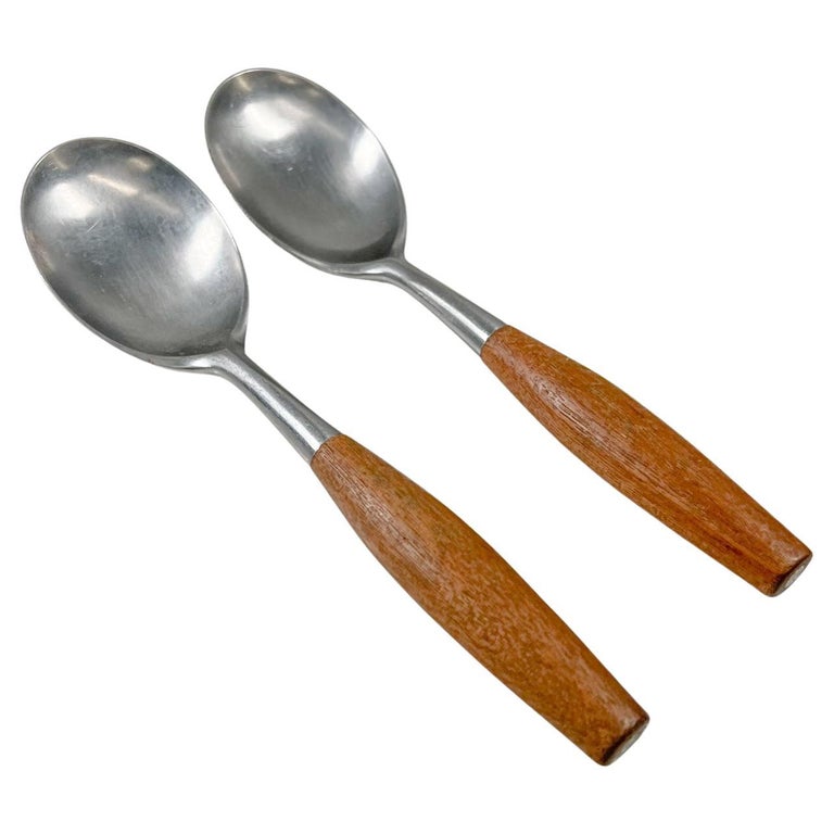 1954 Dansk Germany Fjord Large Spoon Set Teakwood and Stainless Jens ...