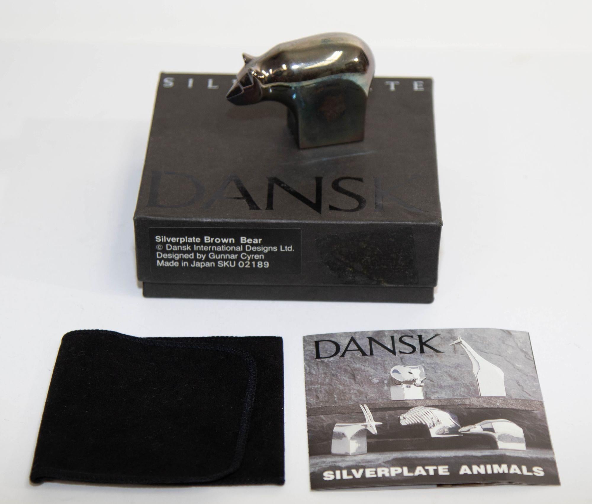 Dansk Modernist Bear Animal Figure Paperweight Silver Plated by Gunnar ...