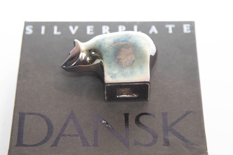 Dansk Modernist Bear Animal Figure Paperweight Silver Plated by Gunnar ...