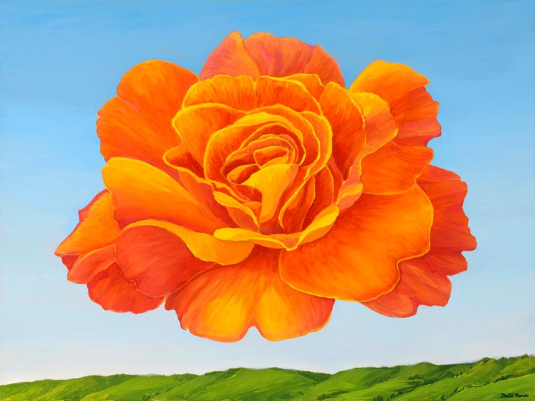 Dante Rondo - Floating Rose - Acrylic On Canvas - Landscape Painting By ...