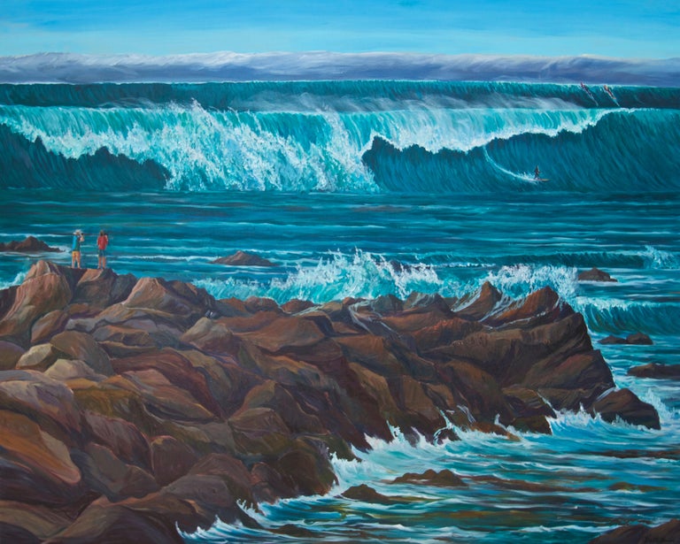 DANTE RONDO - Carmel Point Big Surf - Landscape Painting - Acrylic On ...