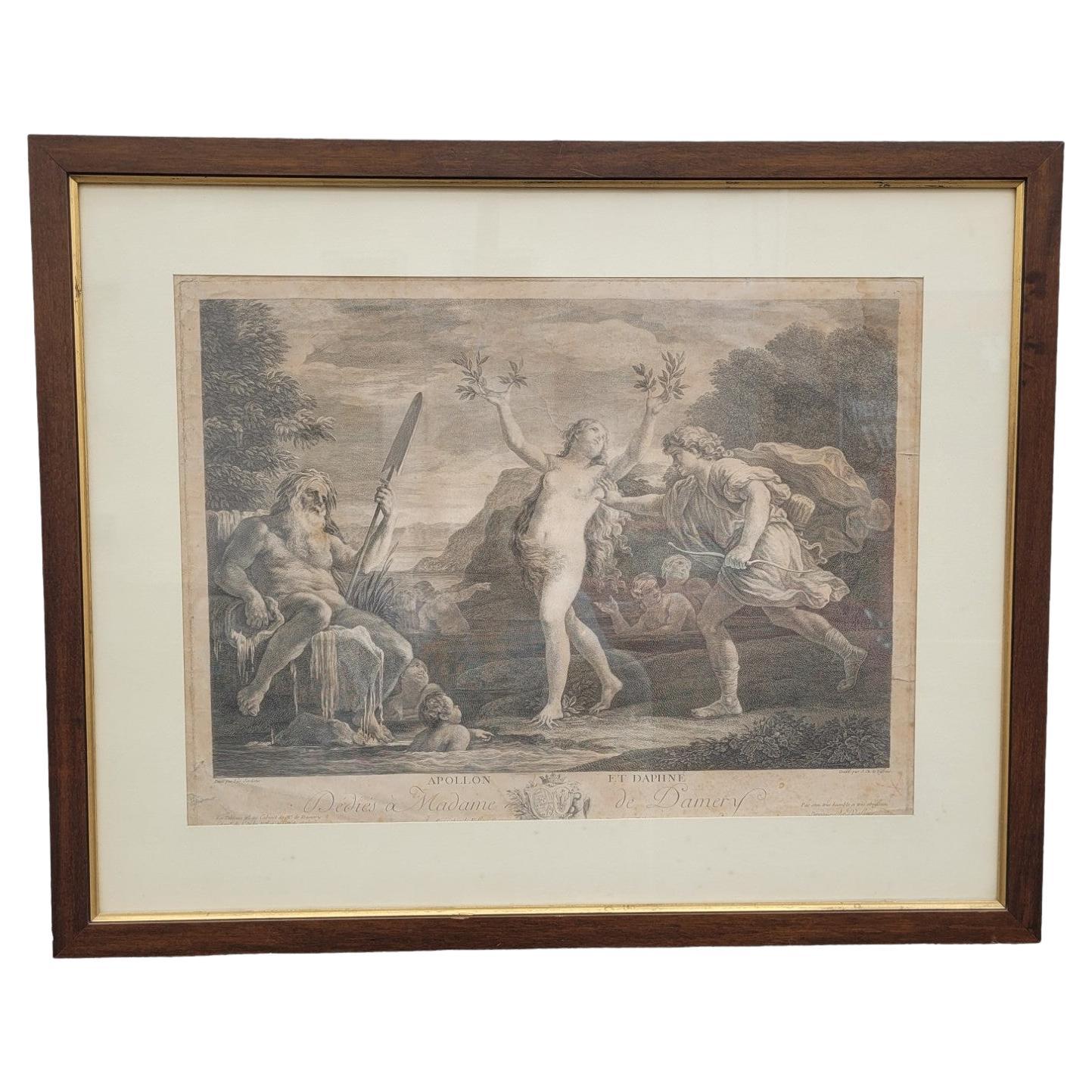 Daphne And Apollo, Jordans And Levasseur Engraving, 18th/19th Century ...