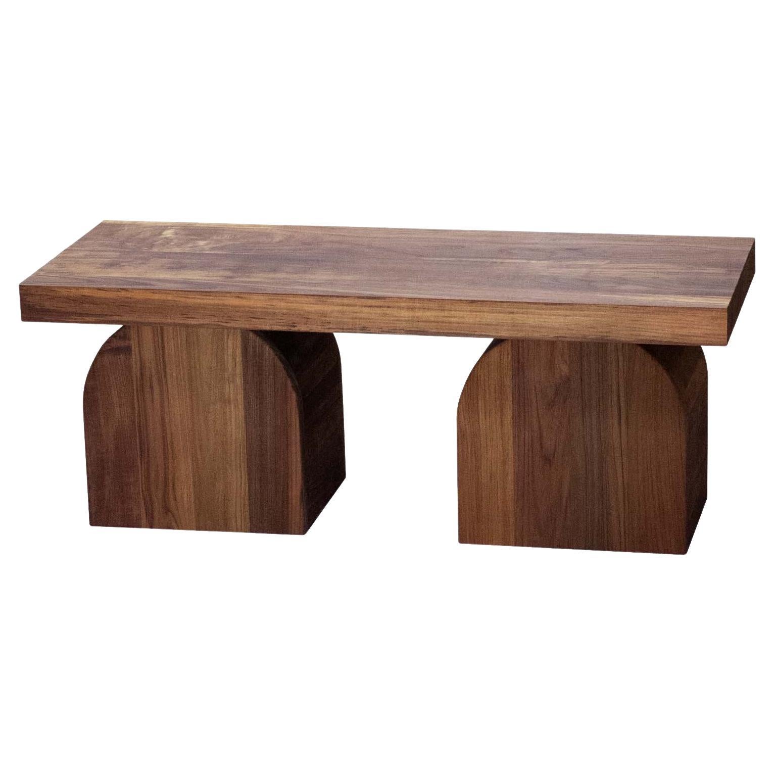 Vintage Weathered Teak Wood Bench with Metal Legs at 1stDibs