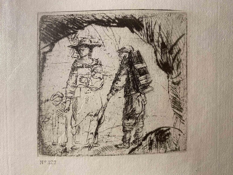 Charles Amand Durand - Beggar and Peasants - Engraving after Rembrandt ...