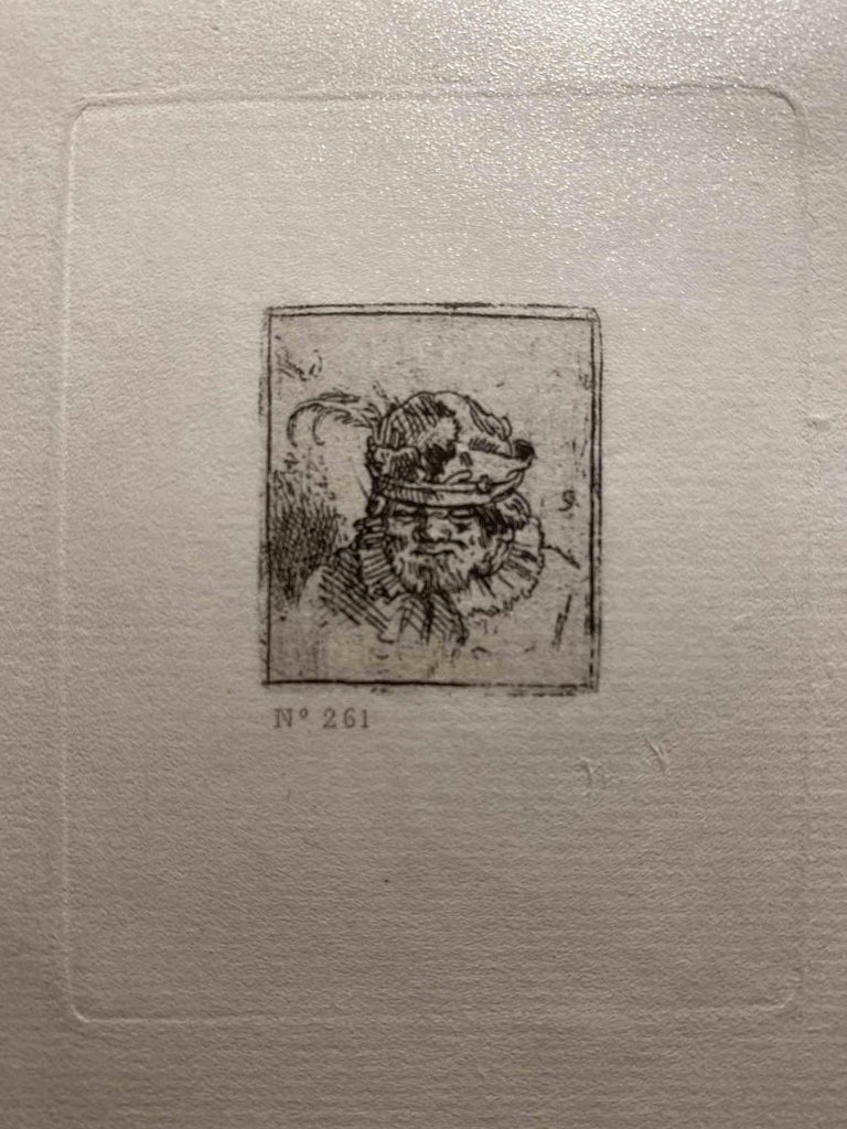 Self-Portrait in a Fur Cap - Etching after Rembrandt - 19th Century For Sale at 1stDibs