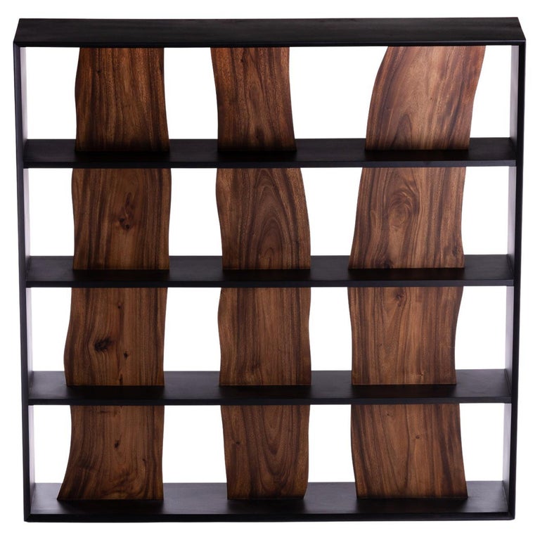 Darakorn Square Shelf, Two Tone Acacia Wood For Sale at 1stDibs