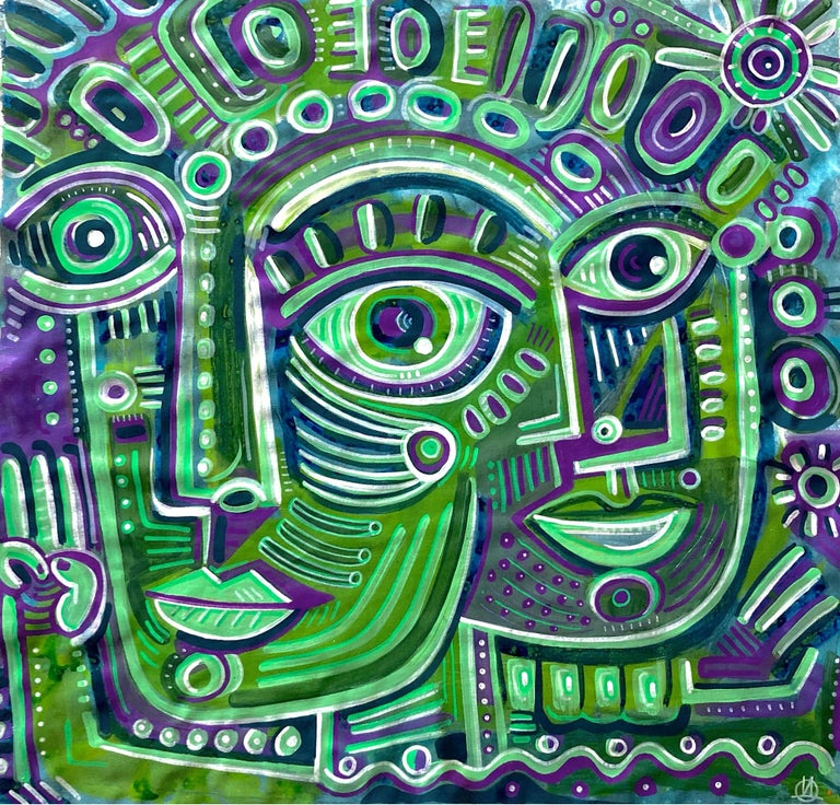 Daria Kusto - GREEN FACES For Sale at 1stDibs