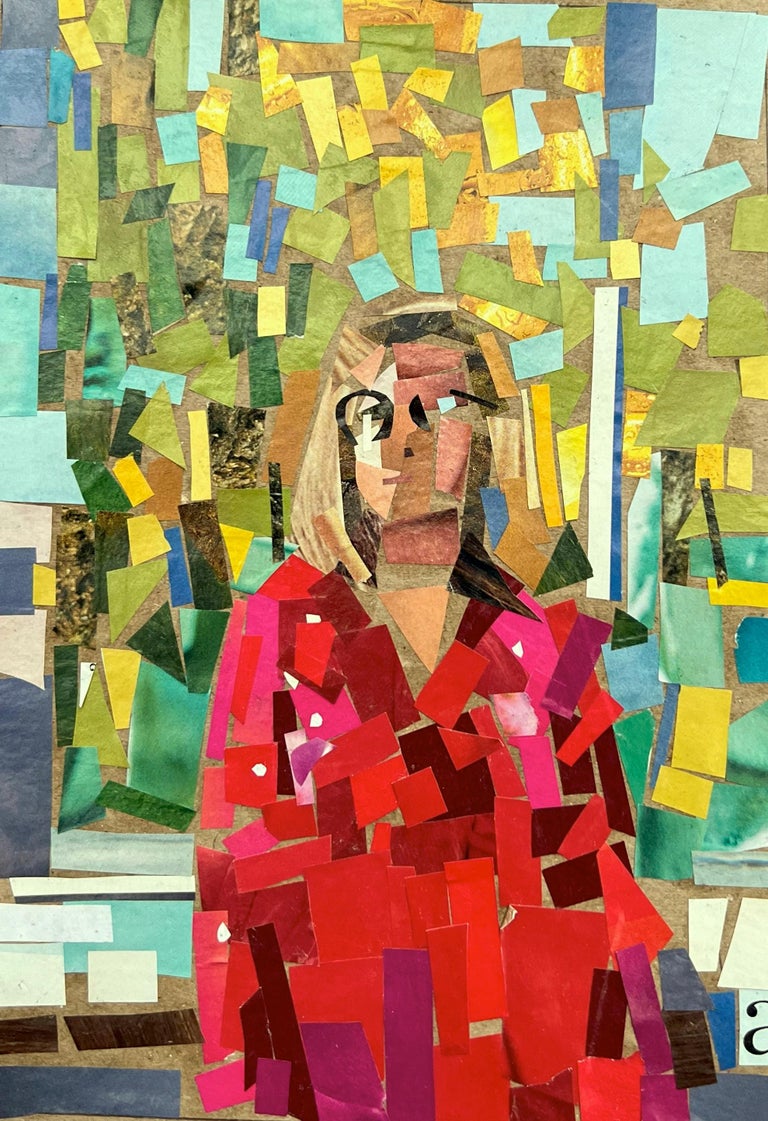 Daria Levchuk - By the Window - 21st Century Contemporay Framed Paper Collage For Sale at 1stDibs