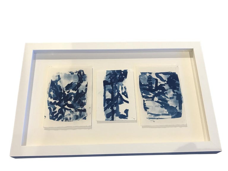 Dark Blue and White Print by American Artist Sandra Constantine ...