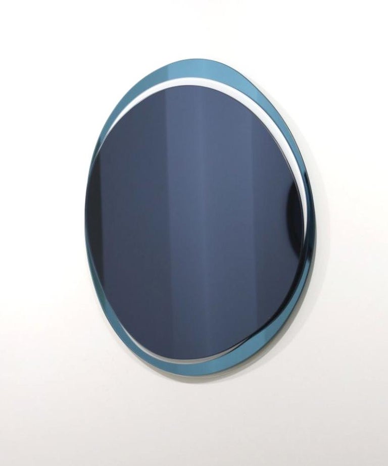 Dark Blue Eclipse Large Hand-Sculpted Mirror, Laurene Guarneri For Sale ...