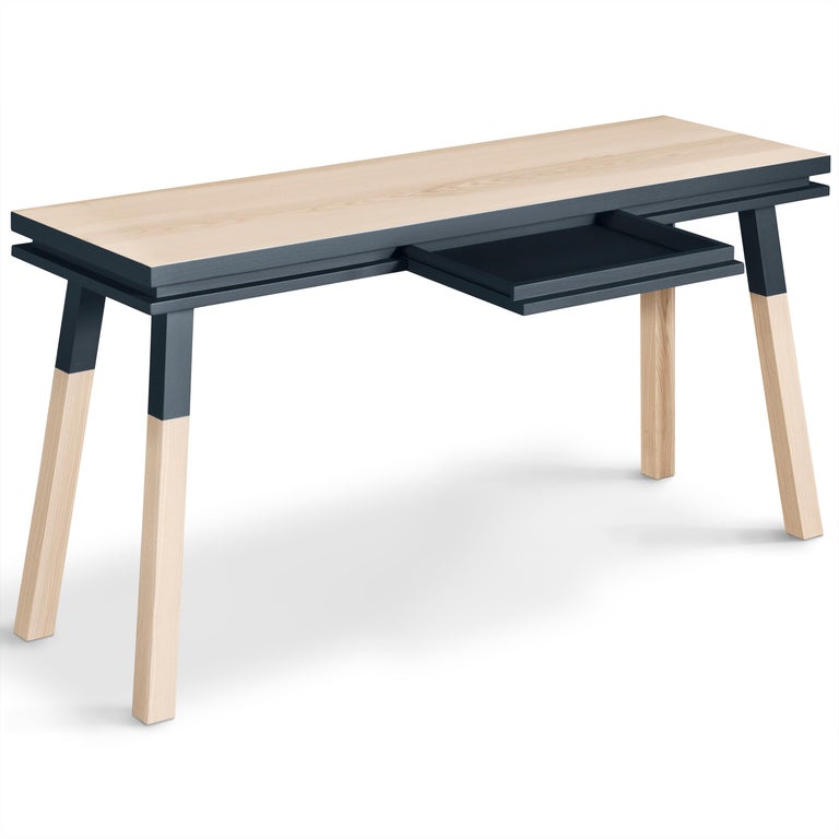 Dark Blue Rectangular Console Table, Solid Wood, 11 Colours and 8 ...