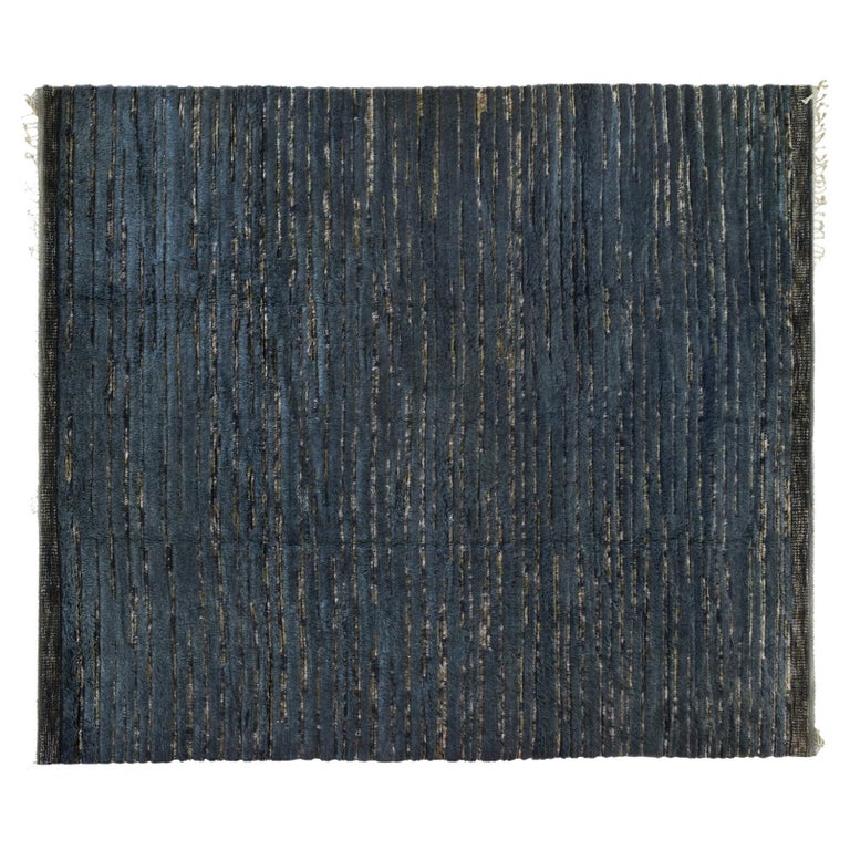 Dark Blue Shag Rug For Sale at 1stDibs