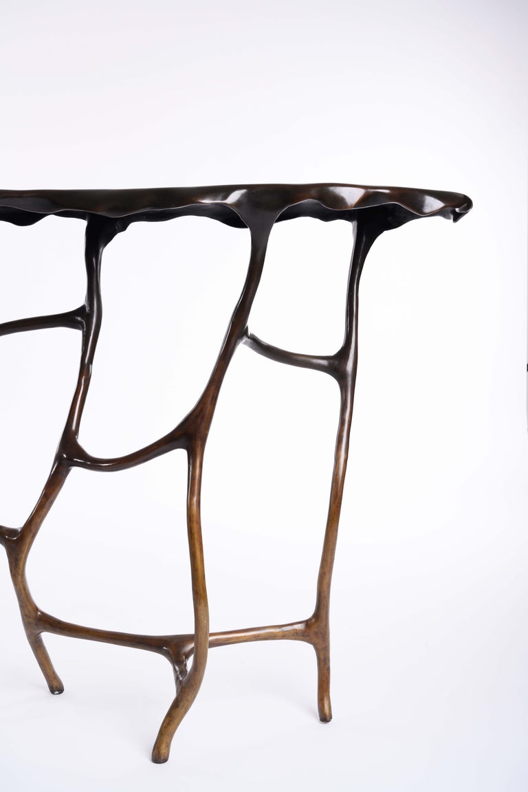 Dark Bronze Dali Console Table in Ombre Finish by Elan Atelier For Sale ...