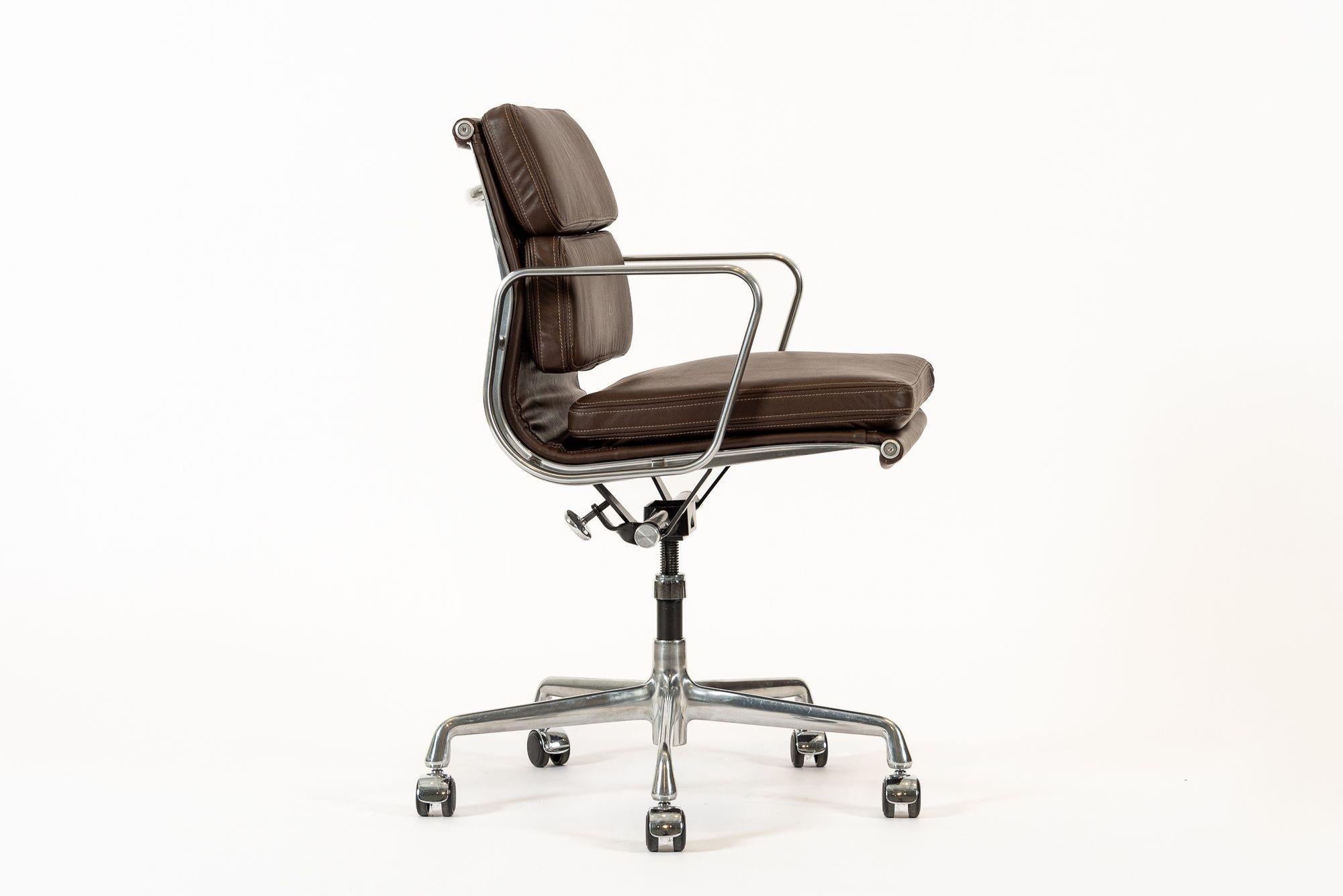 Dark Brown Leather Office Chair by Eames for Herman Miller at 1stDibs