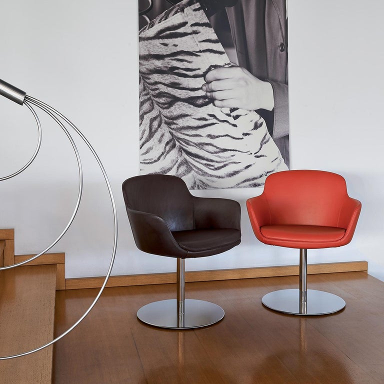 Dark Brown Sella Swivel Chair For Sale at 1stDibs