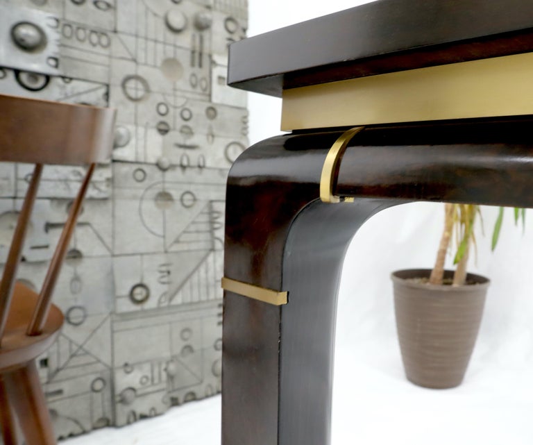 Dark Burl Wood Glass Top Inserts Two Extension boards Leaves Dining ...