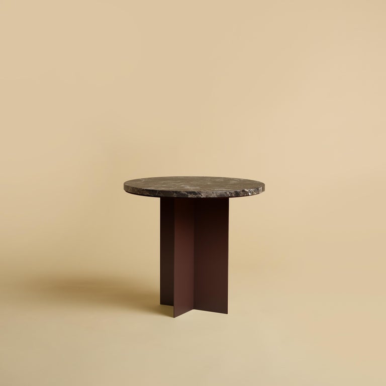 dark brown marble side table