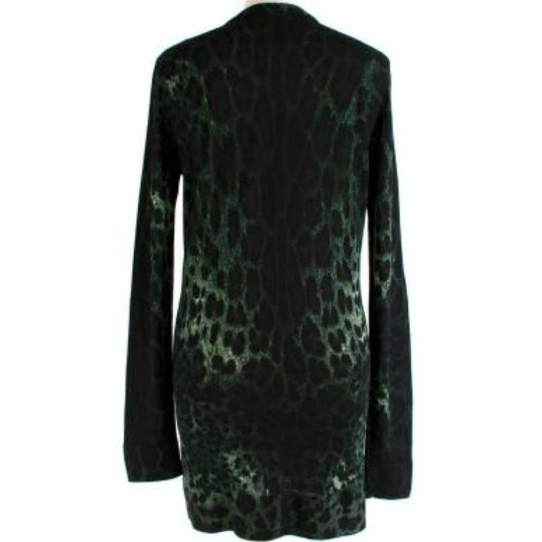 dark green leopard print cotton cardigan For Sale at 1stDibs
