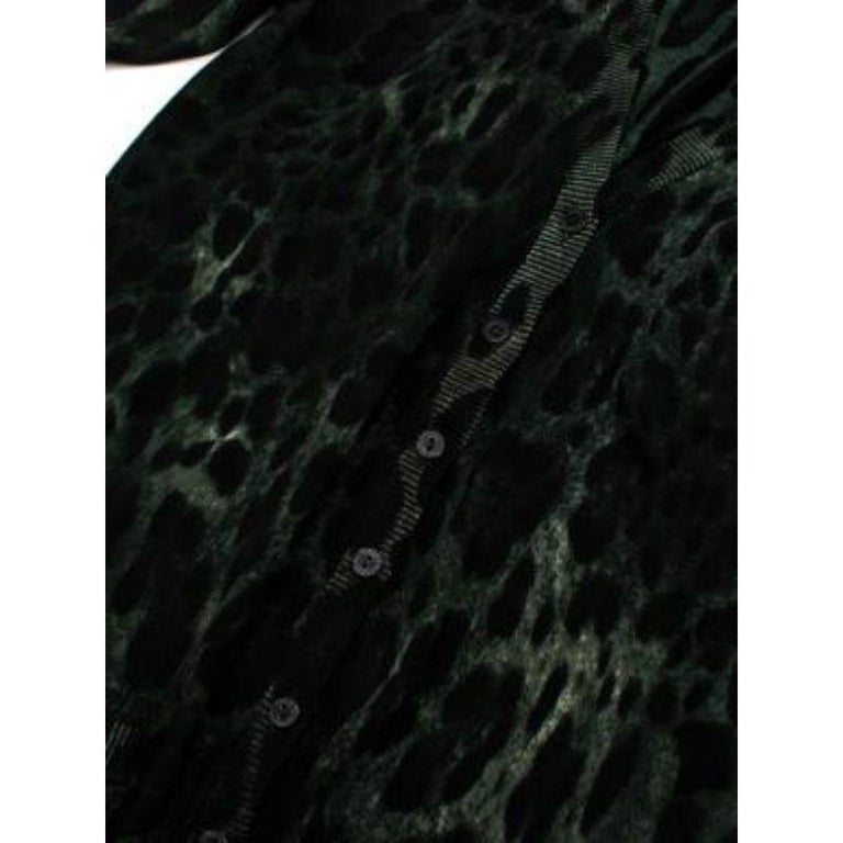 dark green leopard print cotton cardigan For Sale at 1stDibs