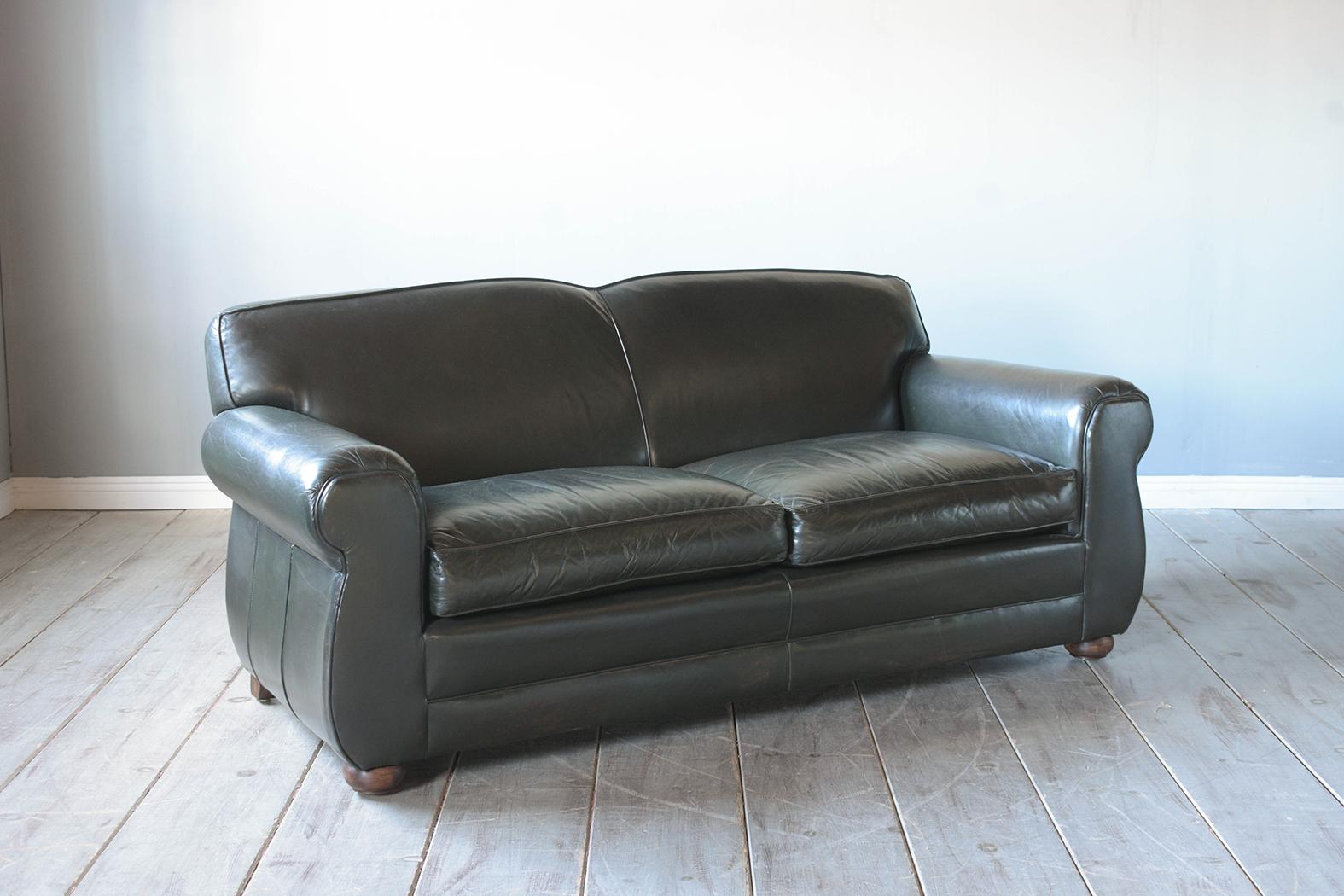 Dark Green Modern Leather Club Sofa - Timeless Elegance and Comfort For ...