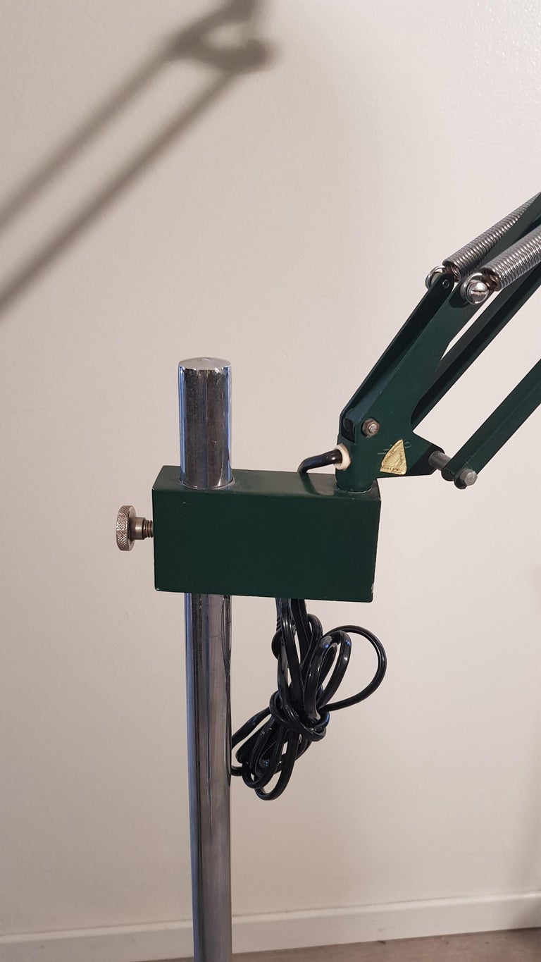 Dark Green Revolving Adjustable Arm Wheeled Naska Floor Lamp, Fontana ...