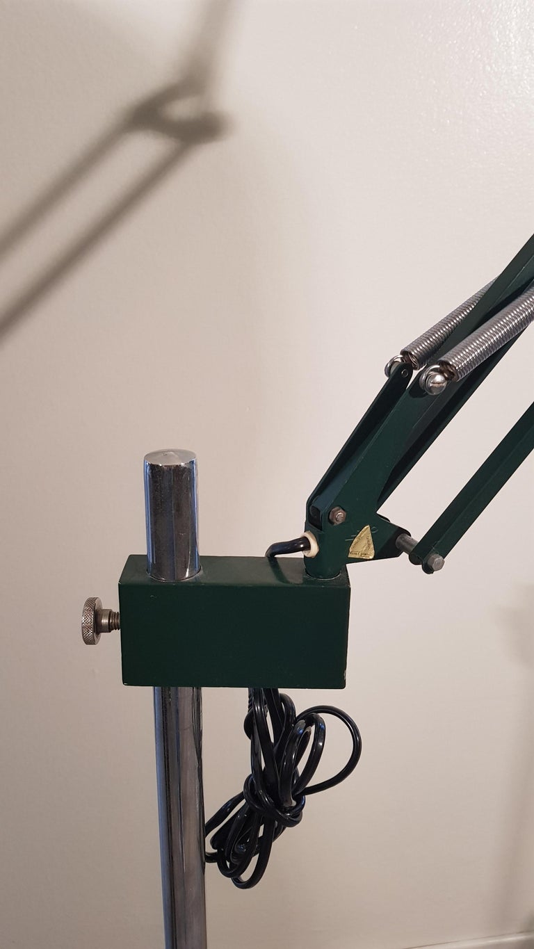 Dark Green Revolving Adjustable Arm Wheeled Naska Floor Lamp, Fontana ...