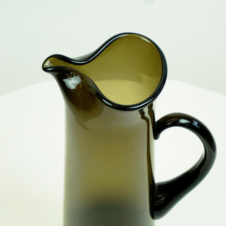Dark Green Scandinavian Modern Glass Pitcher by Per Lutken for Holmegaard at 1stDibs