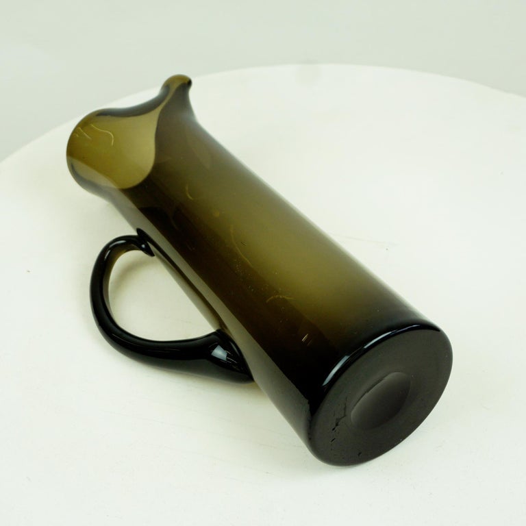 Dark Green Scandinavian Modern Glass Pitcher by Per Lutken for Holmegaard at 1stDibs
