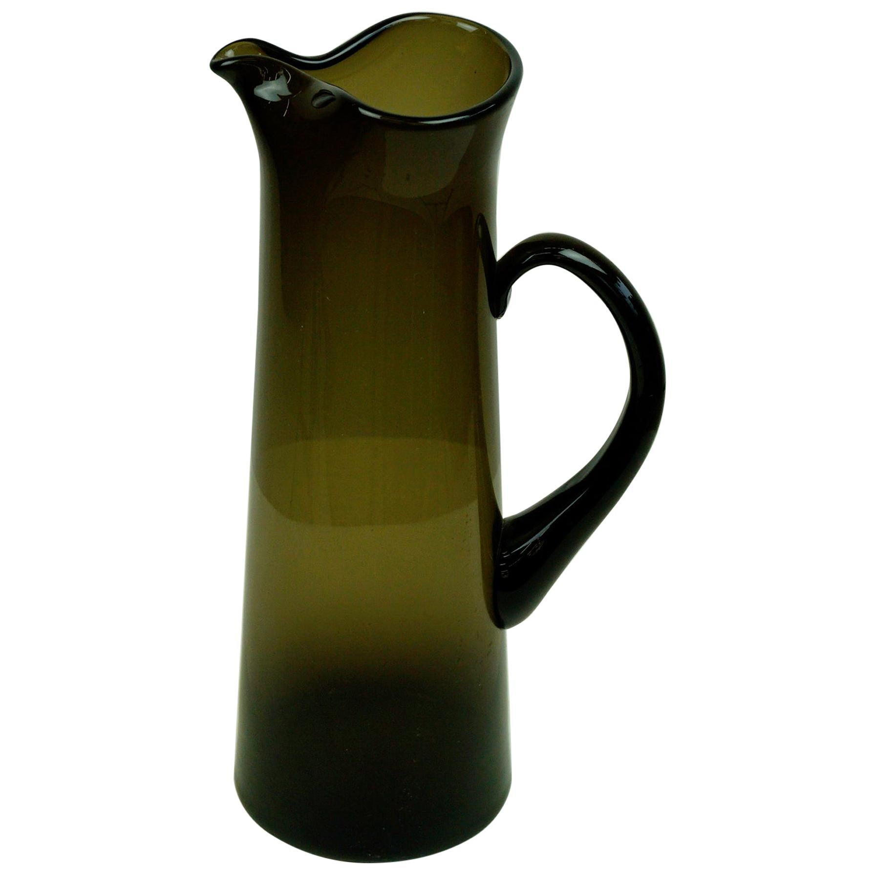 Dark Green Scandinavian Modern Glass Pitcher by Per Lutken for ...