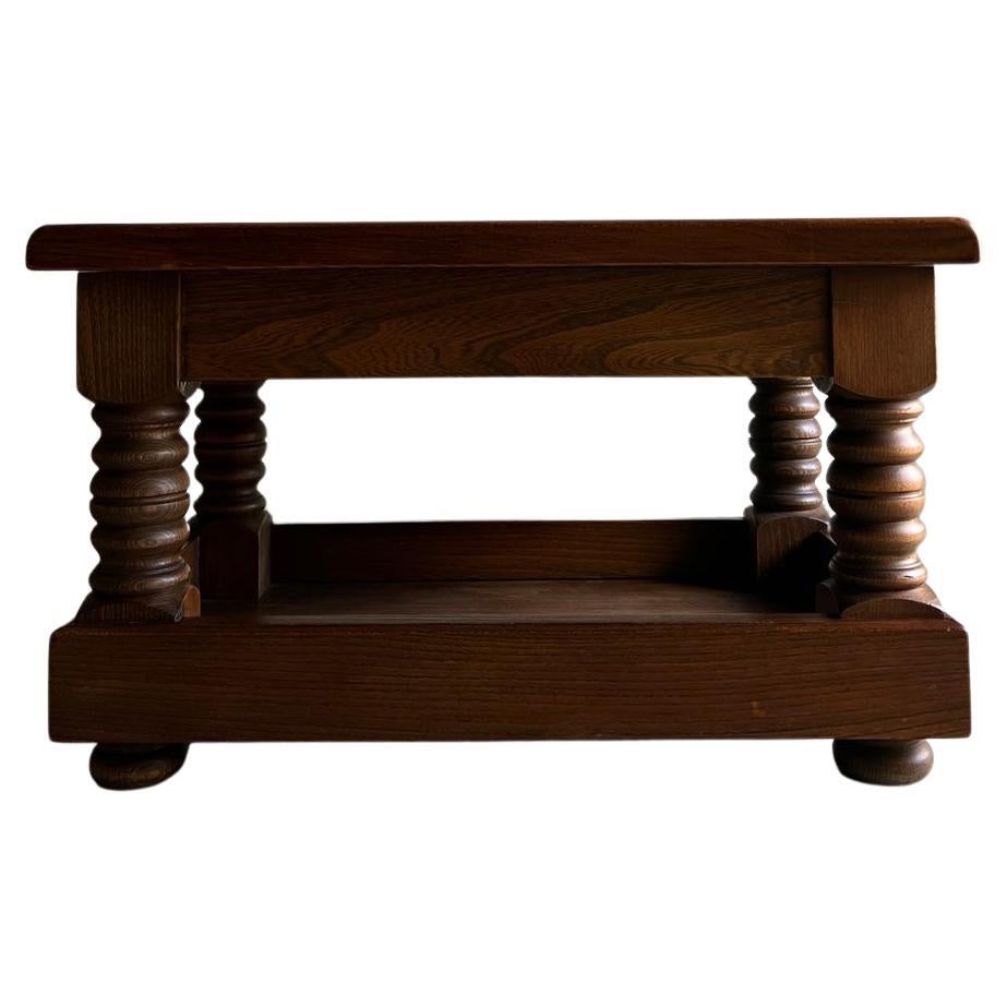 Dark Oak Coffee Table with Baluster Legs For Sale at 1stDibs