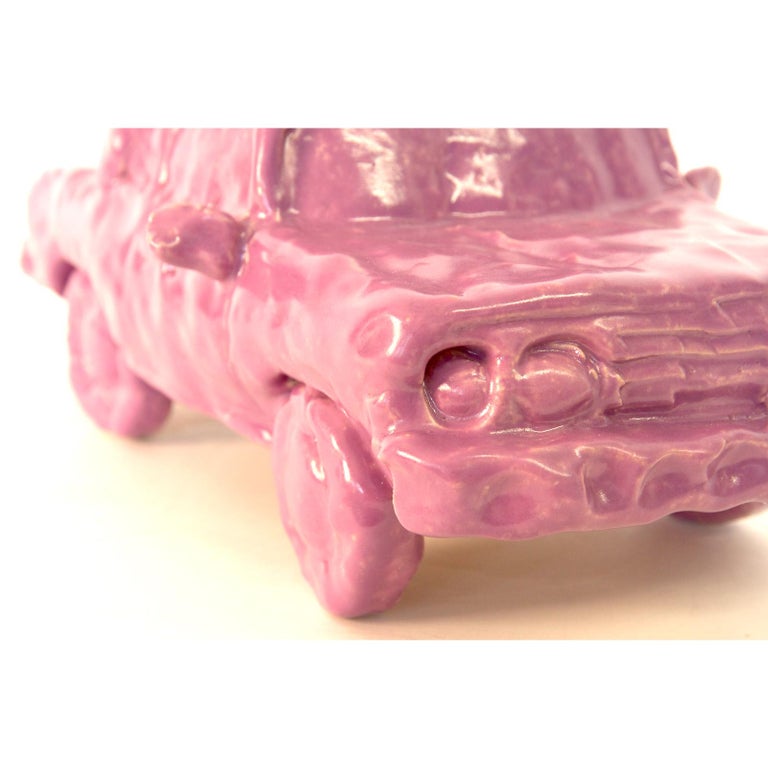 "Lilac City Sedan" Glazed Ceramic Car Sculpture For Sale at 1stDibs