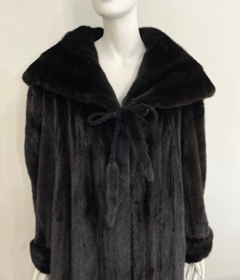 Dark Ranch Mink Wide Collar Hood Full length at 1stDibs