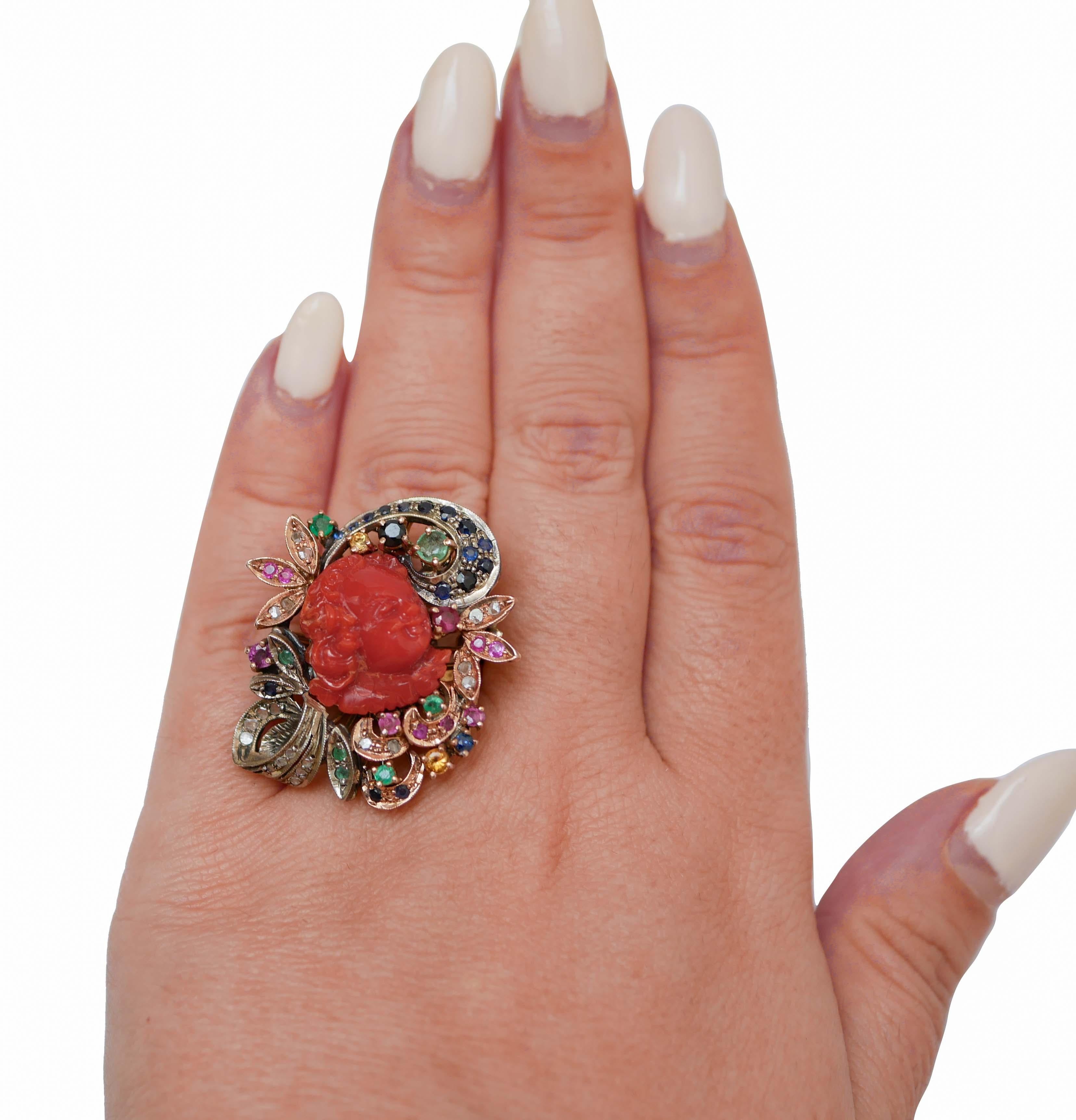 Dark Red Coral, Emeralds, Rubies, Sapphires, Diamonds, Rose Gold and ...