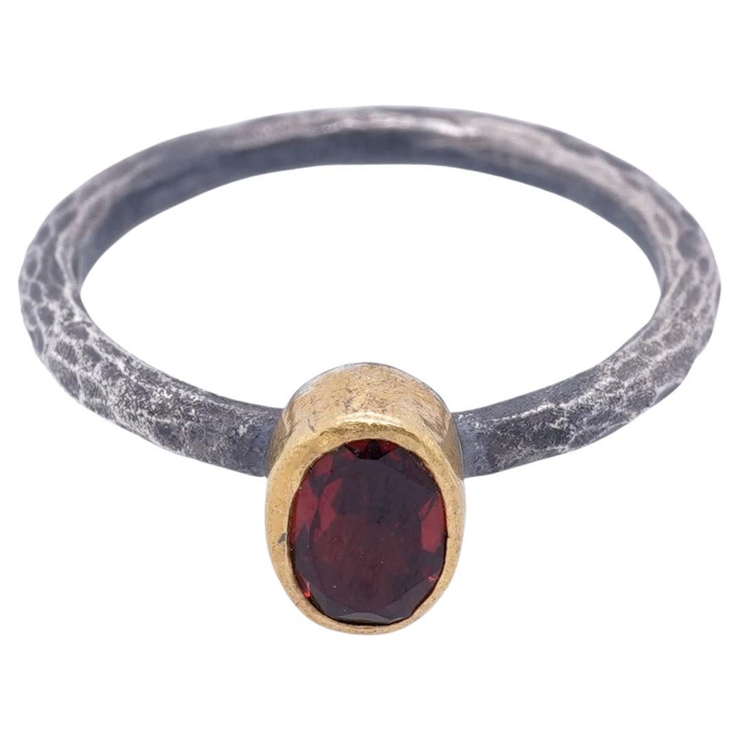Dark Red, Oval Single Ruby with Diamond, 24kt Solid Gold Ring For Sale ...