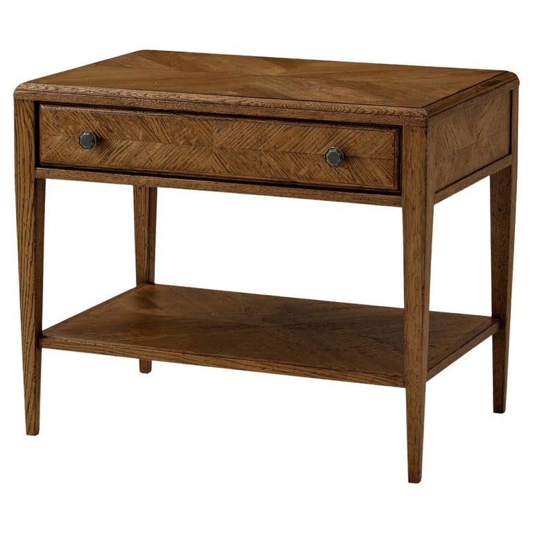 Dark Rustic Oak End Table For Sale at 1stDibs