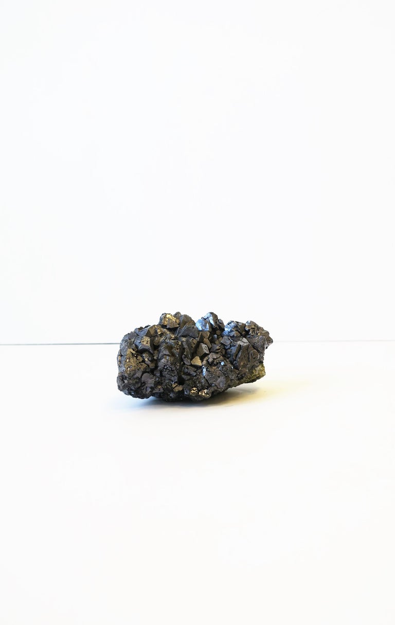 Dark Silver Galena Natural Crystal Mineral Stone Decorative Object at ...