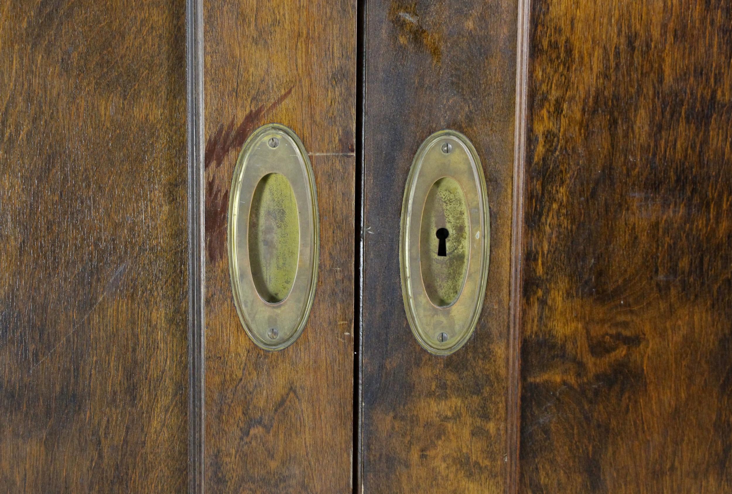 Dark Tone Burled Wood Double Pocket Doors with Original Hardware For ...